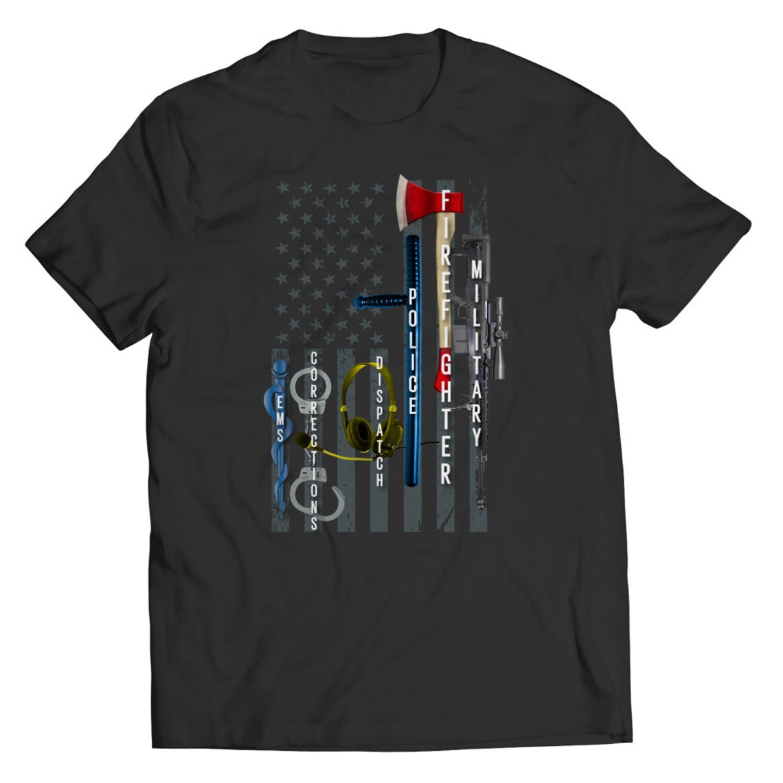 First Responders Hero Flag T-shirt, Tank Top, EMT Nurse Firefighter ...