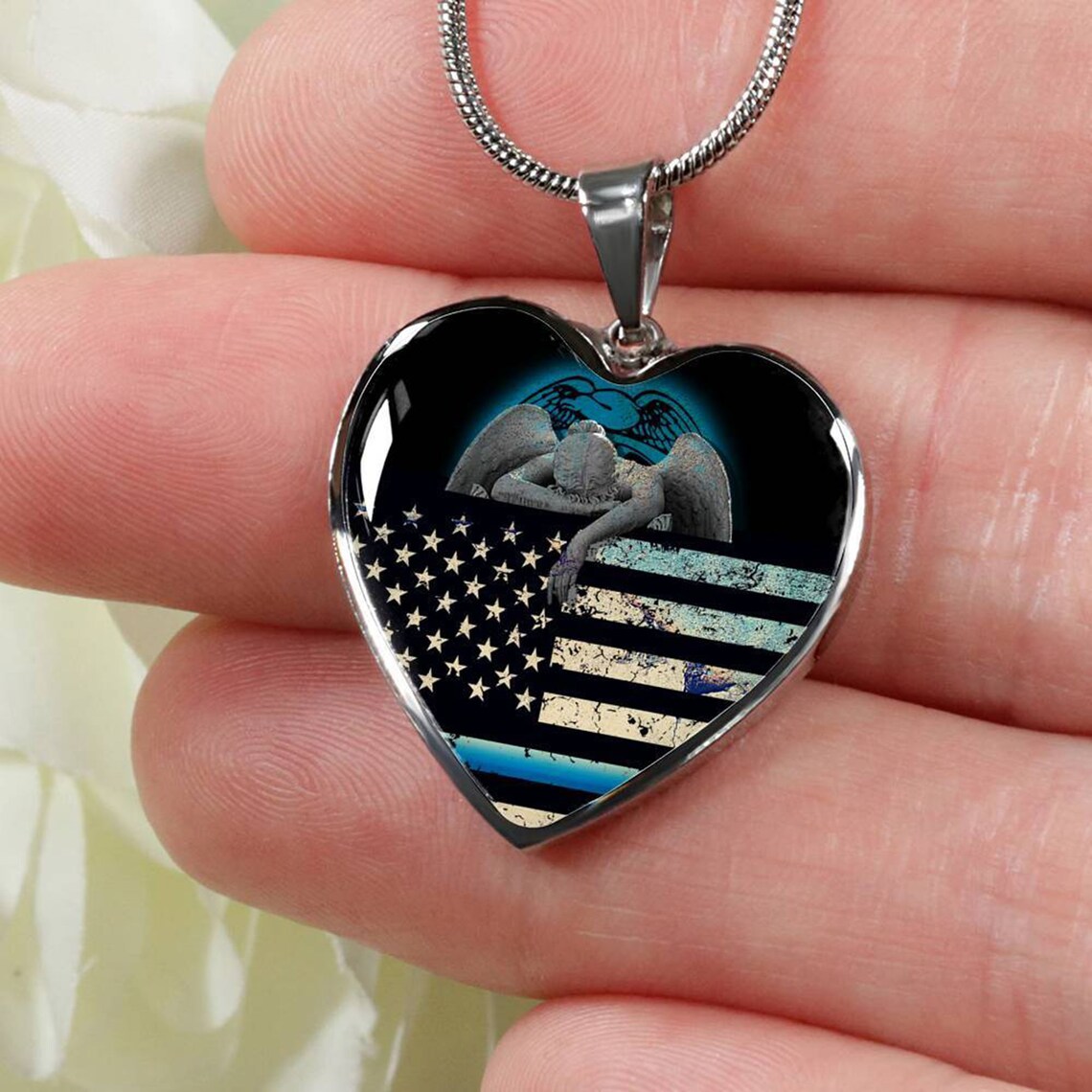 Police Fallen Angel Heart Necklace, Female Police Officer Gifts, Police ...