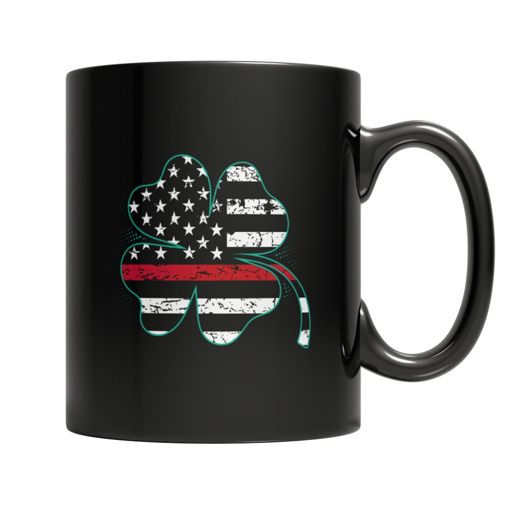 Firefighter Mug Shamrock Firemen Flag Irish Firefighter Wife | Etsy