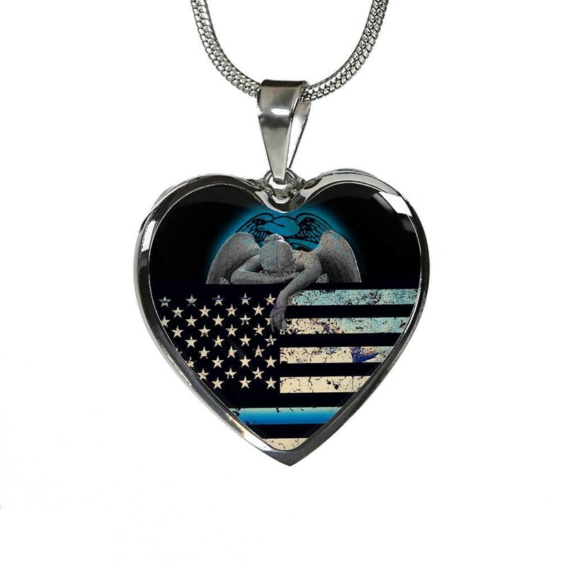 Police Fallen Angel Heart Necklace, Female Police Officer Gifts, Police ...