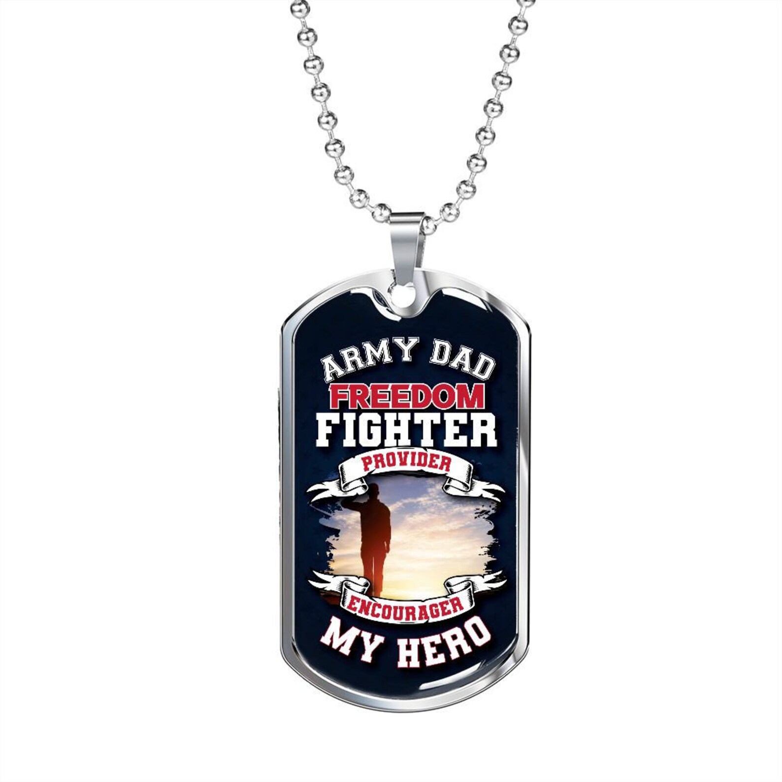 Veteran Dog Tag Necklace, Army Dad, Arm Forces Necklace - Etsy