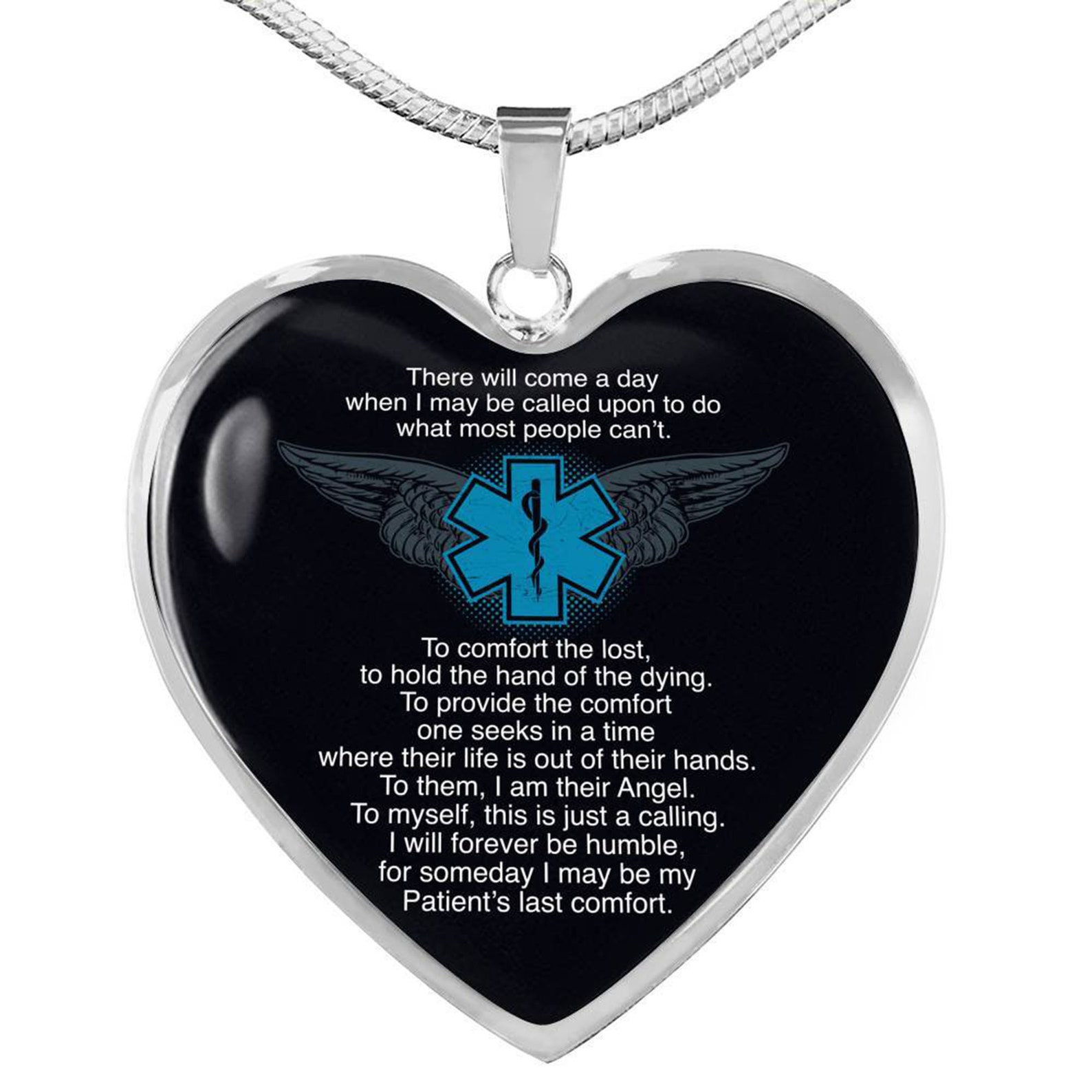 Patient Last Comfort Charm Necklace, Paramedic Gifts, Paramedic Prayer ...