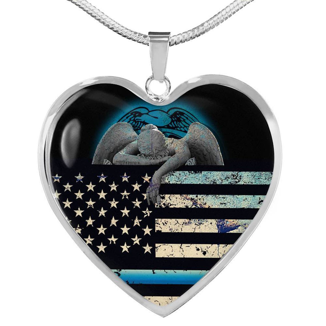 Police Fallen Angel Heart Necklace, Female Police Officer Gifts, Police ...