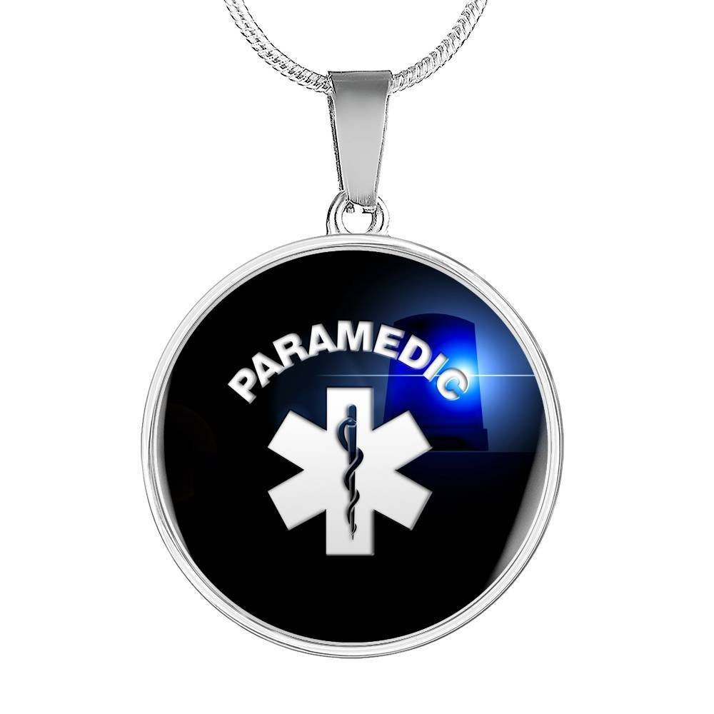 Paramedic Silver Necklace - Emt Wife - Paramedic Wife Jewelry - Emt ...