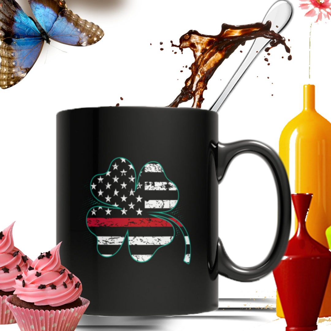Firefighter Mug Shamrock Firemen Flag, Irish Firefighter Wife ...