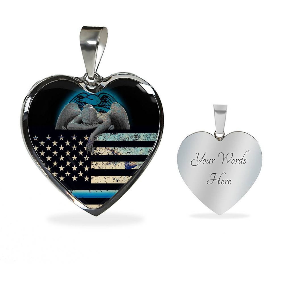 Police Fallen Angel Heart Necklace, Female Police Officer Gifts, Police ...