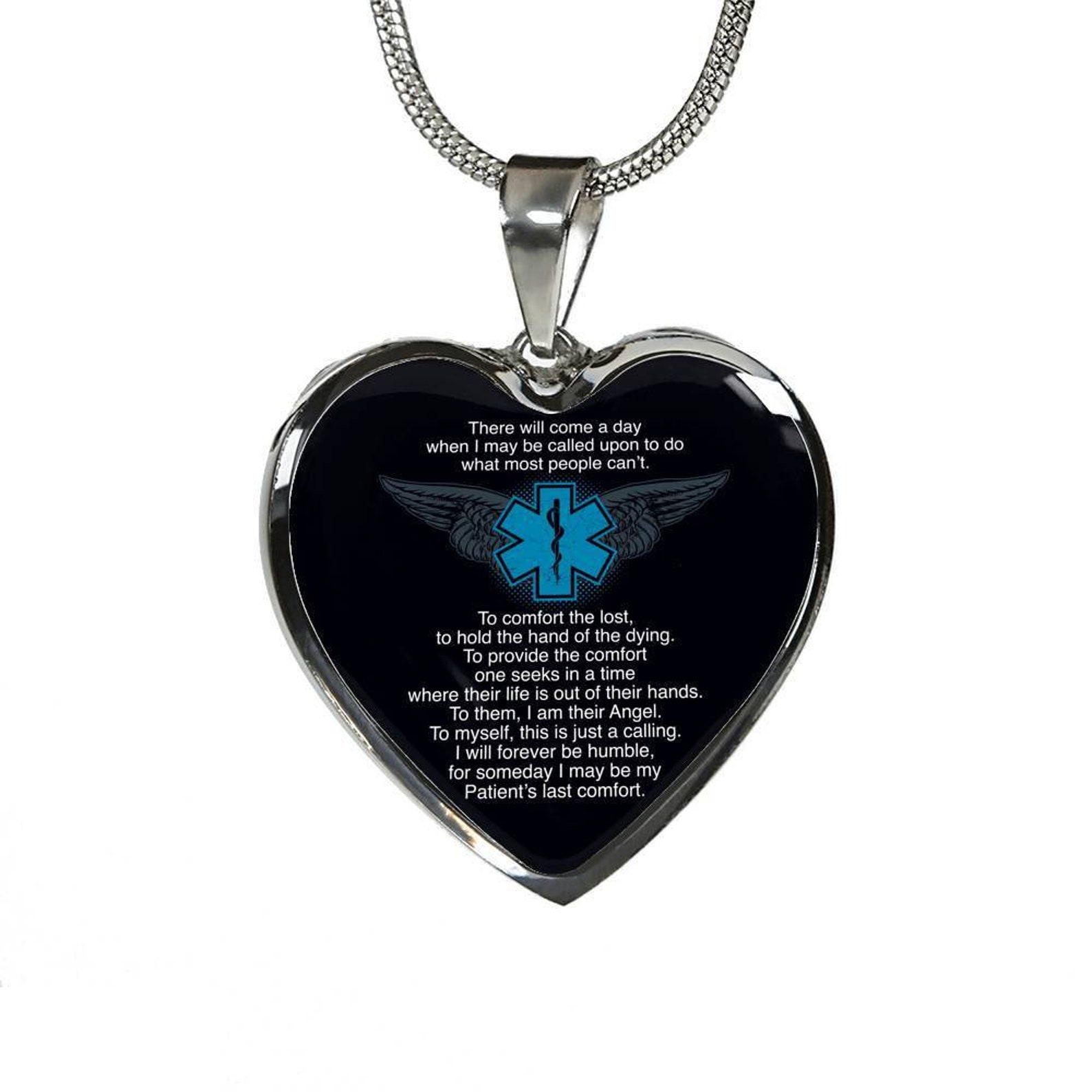 Patient Last Comfort Charm Necklace, Paramedic Gifts, Paramedic Prayer ...