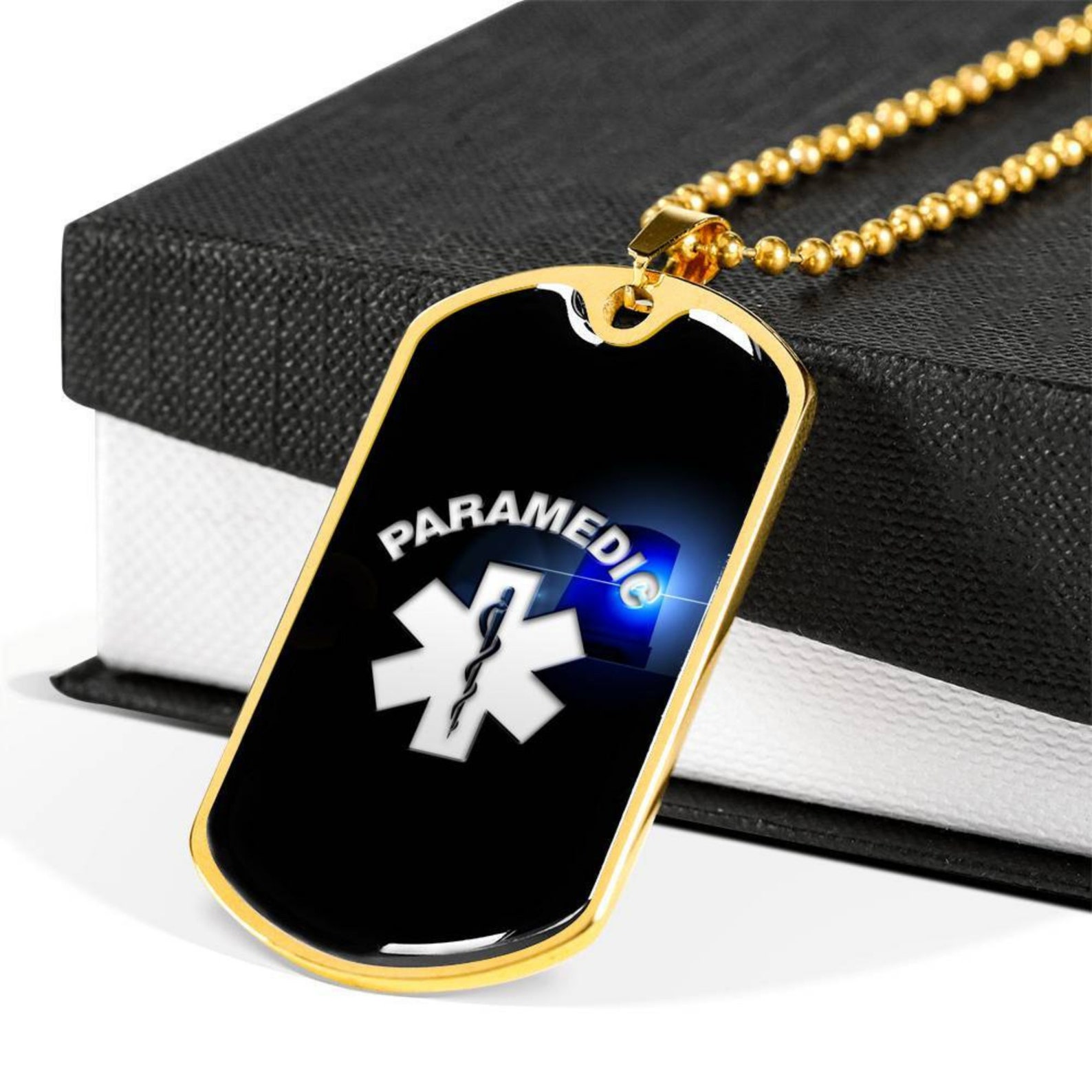 Paramedic Gold Dog Tag - Emt Wife - Paramedic Wife Jewelry - Emt Gift ...