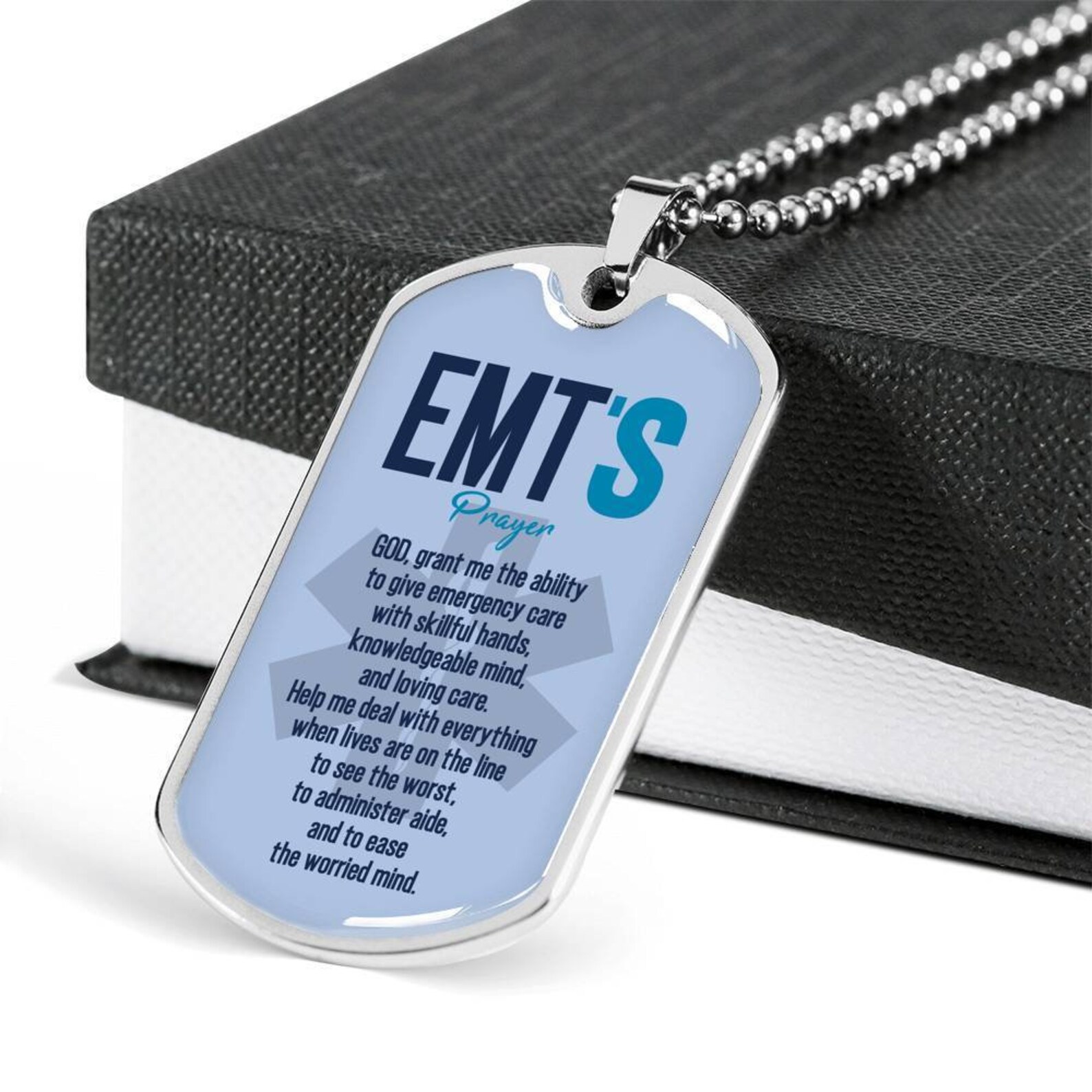 EMT Prayer Dog Tag, EMT Necklace, EMT Gift, Necklace, Gift, Paramedic ...
