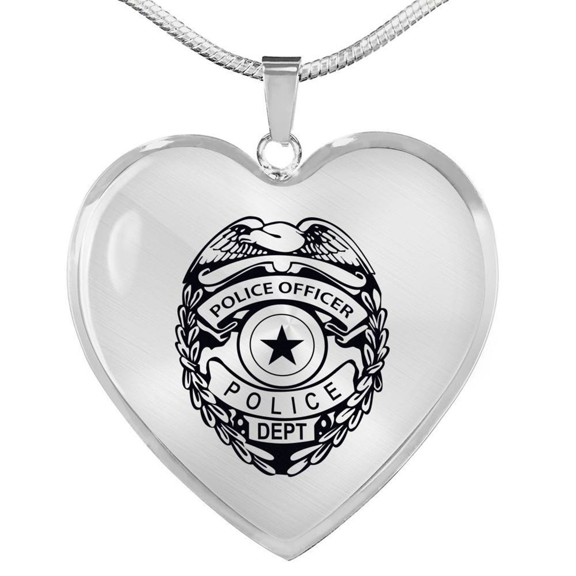 Police Officer Badge Charm Necklace Friendship Gift Sterling - Etsy
