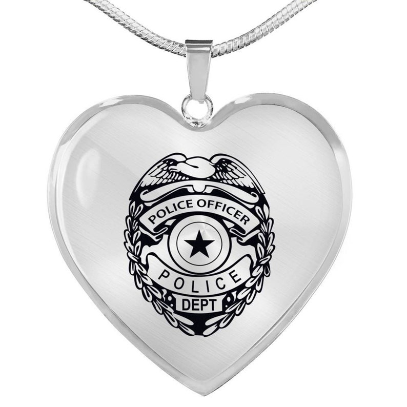 Police Officer Badge Charm Necklace Friendship Gift Sterling - Etsy