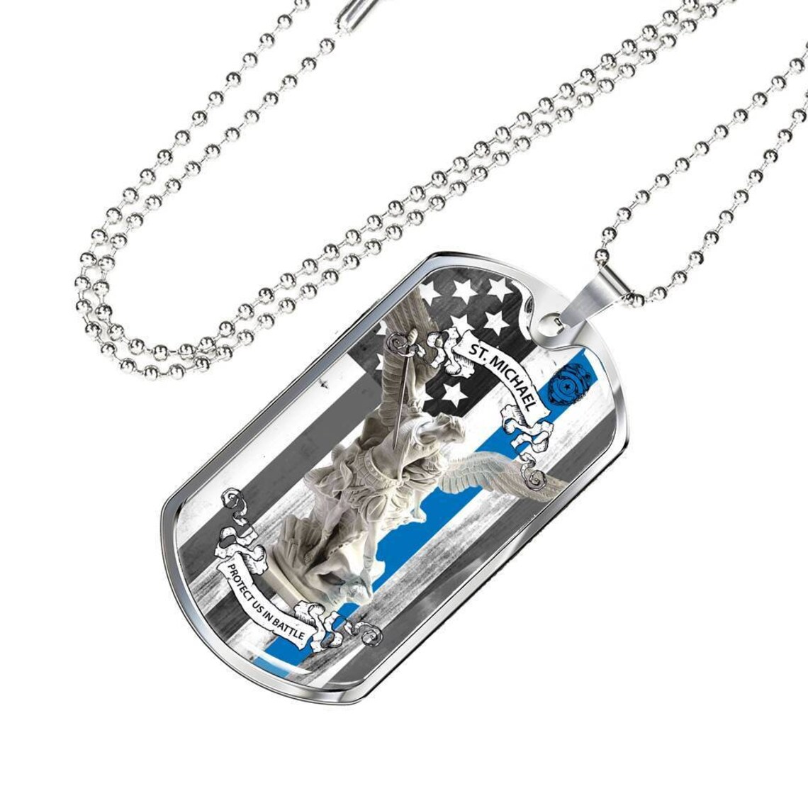 St Michael Protect Us in Battle Police Stainless Dog Tag - Etsy
