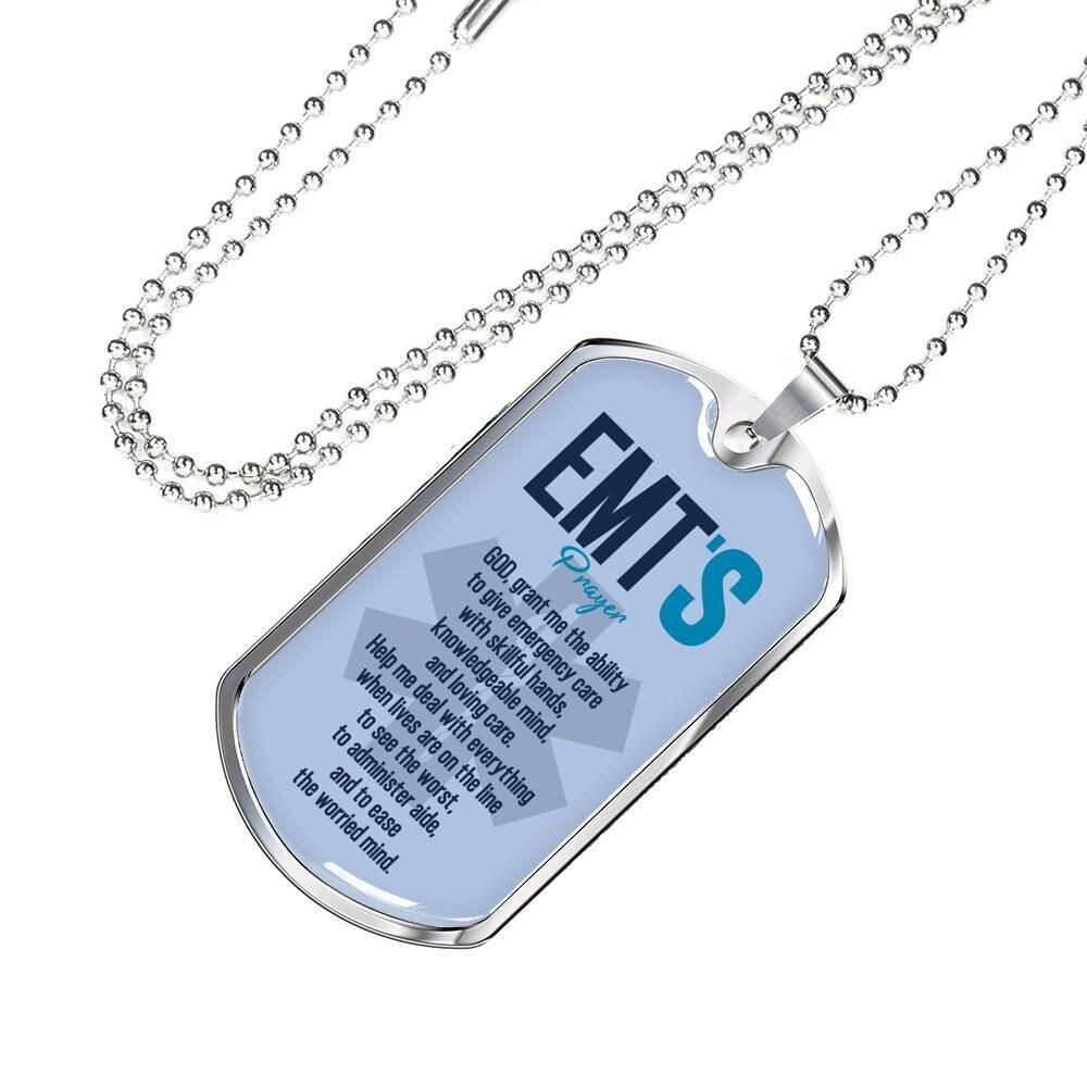 EMT Prayer Dog Tag, EMT Necklace, EMT Gift, Necklace, Gift, Paramedic ...