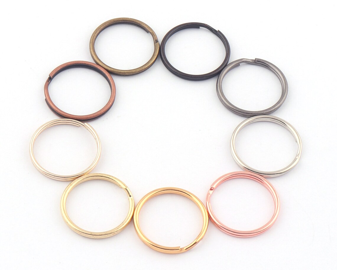20mm Rose Gold Round Split Key Rings Key Chain Jewelry Charm - Etsy