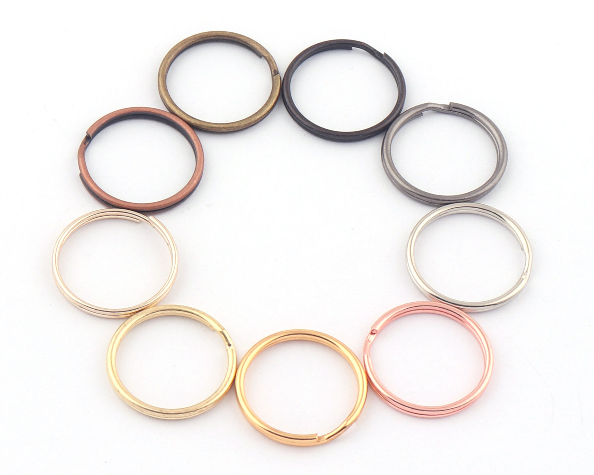20mm Rose Gold Round Split Key Rings Key Chain Jewelry Charm - Etsy