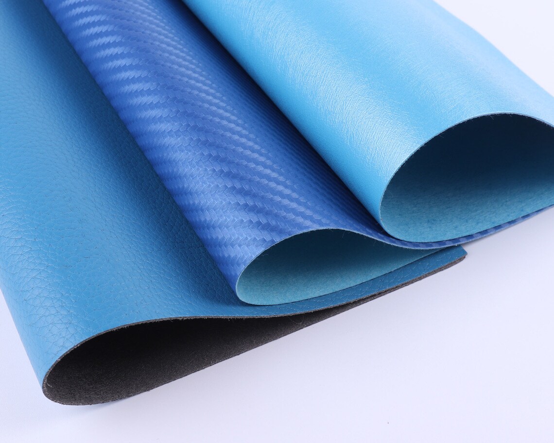 Blue Faux Leather Sheetssolid leather fabricvegan | Etsy