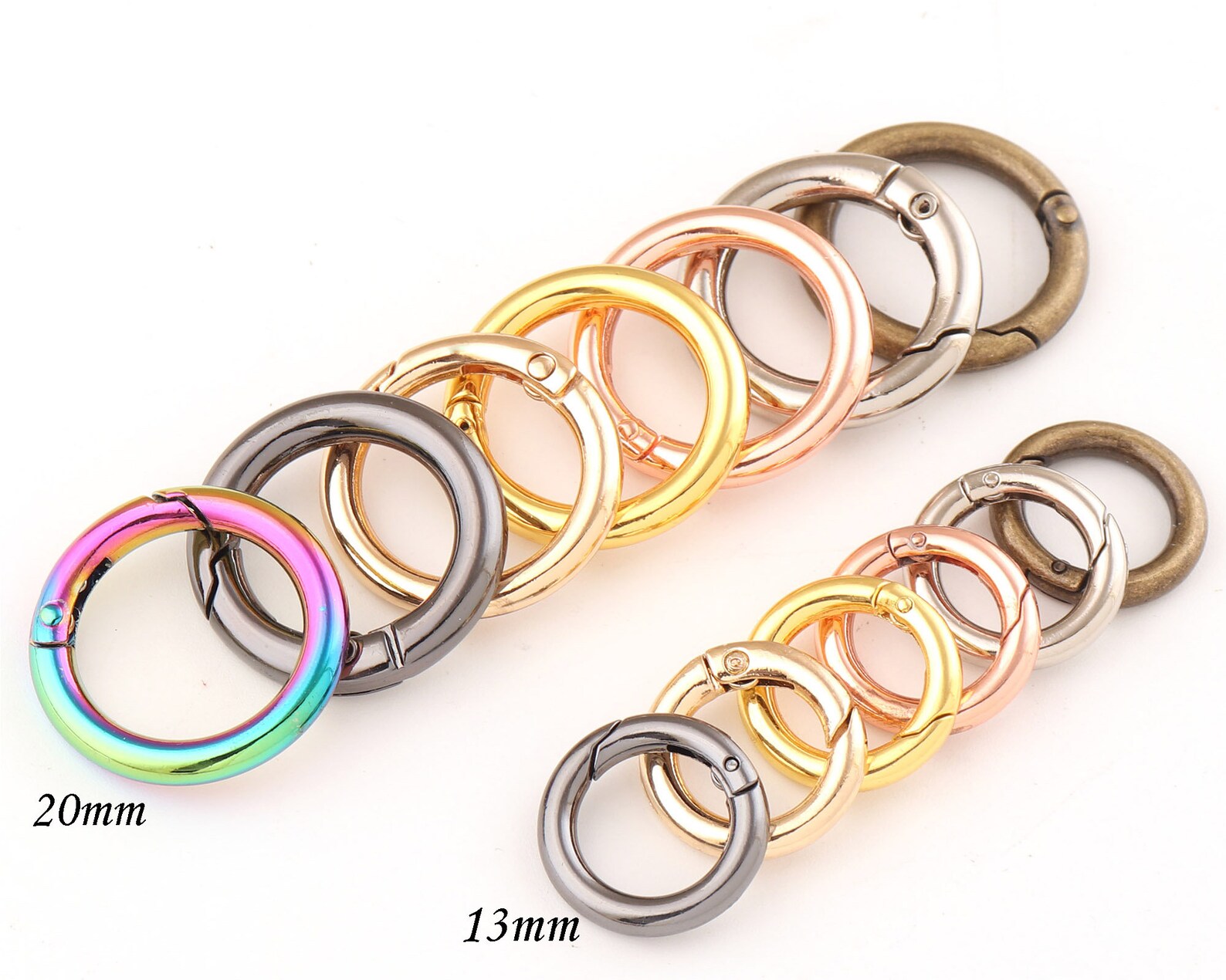 13/20mm Spring Round Ring Gate Spring Snap Hook Gate Rainbow O - Etsy