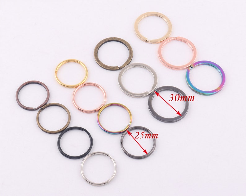 Rainbow Round Split Key Rings Key Chain Charm Clasp - Etsy