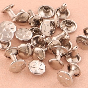 9mm Silver Double Cap Star Rivets,metal Button Round Rapid Rivet ...