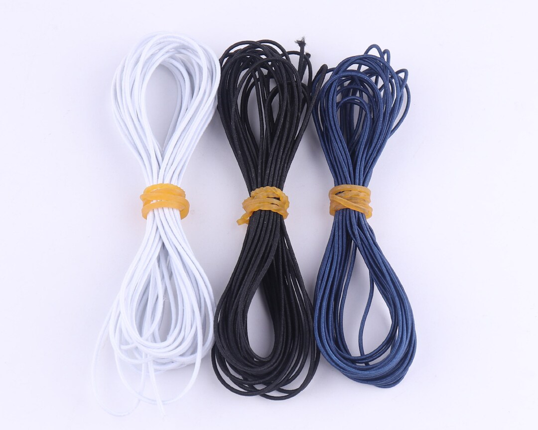 1mm Whit Round Elastic Cord for Face Mask Stretch Cord Elastic Band ...