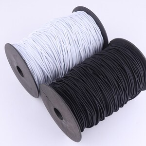 1.5mm White Round Elastic Cord for Face Mask Stretch Cord Elastic Band ...