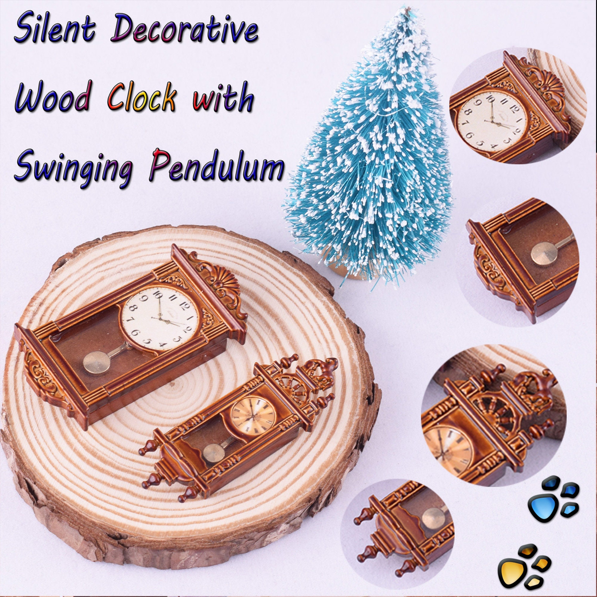 Mini Retro Pendulum Wall Clock Pendulum Miniature Clocks | Etsy