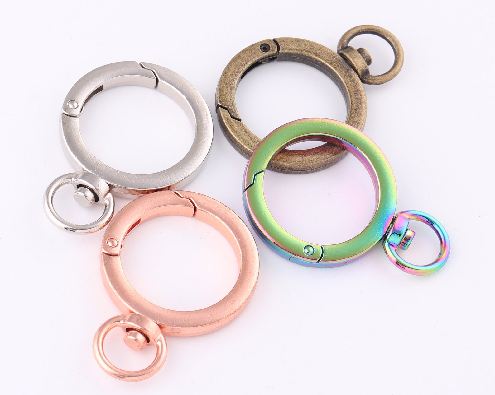 25mm rainbow spring Round Rings lanyard Snap Hook Gate O | Etsy