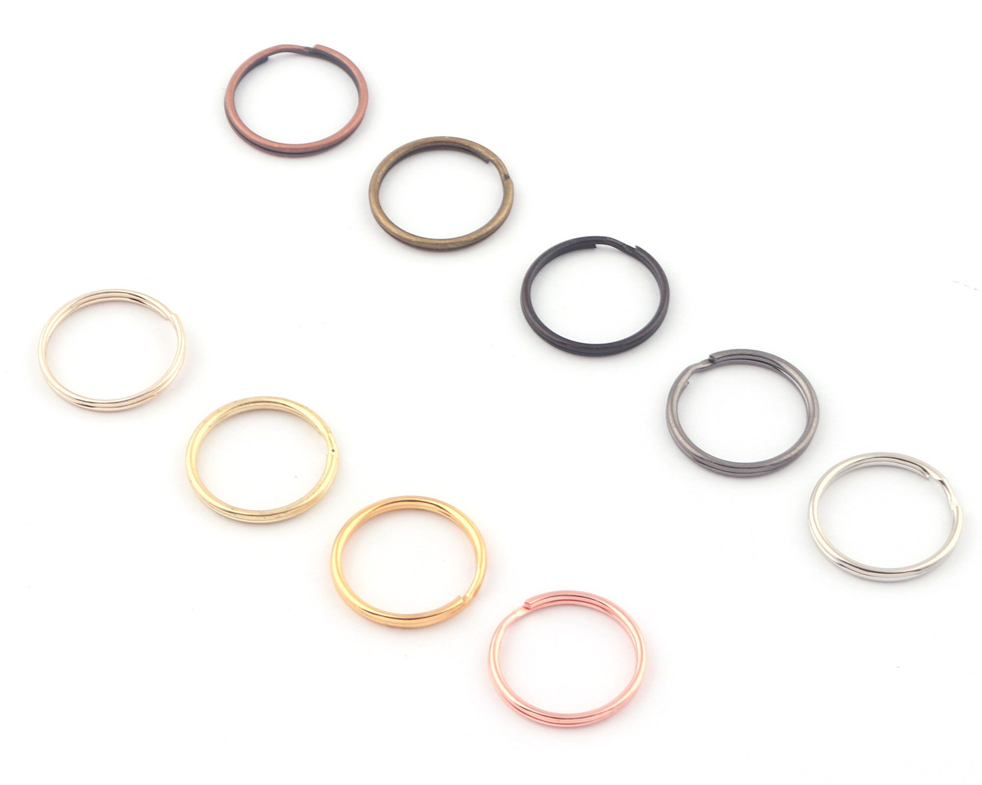 20mm Rose Gold Round Split Key Rings Key Chain Jewelry Charm - Etsy