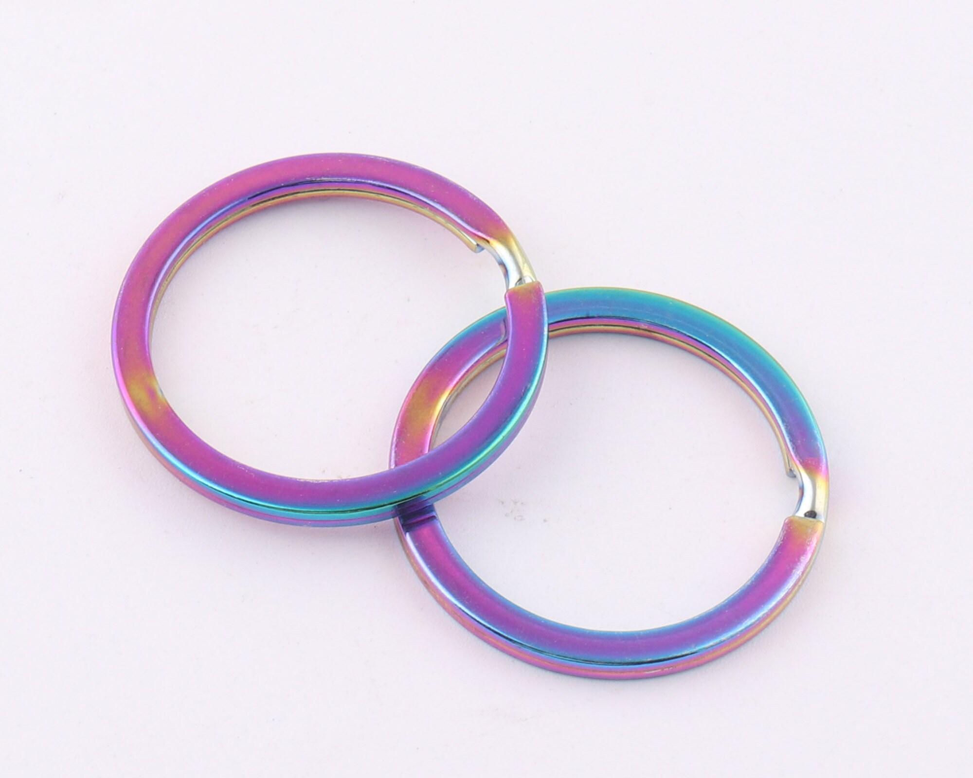 Rainbow Round Split Key Rings Key Chain Charm Clasp | Etsy