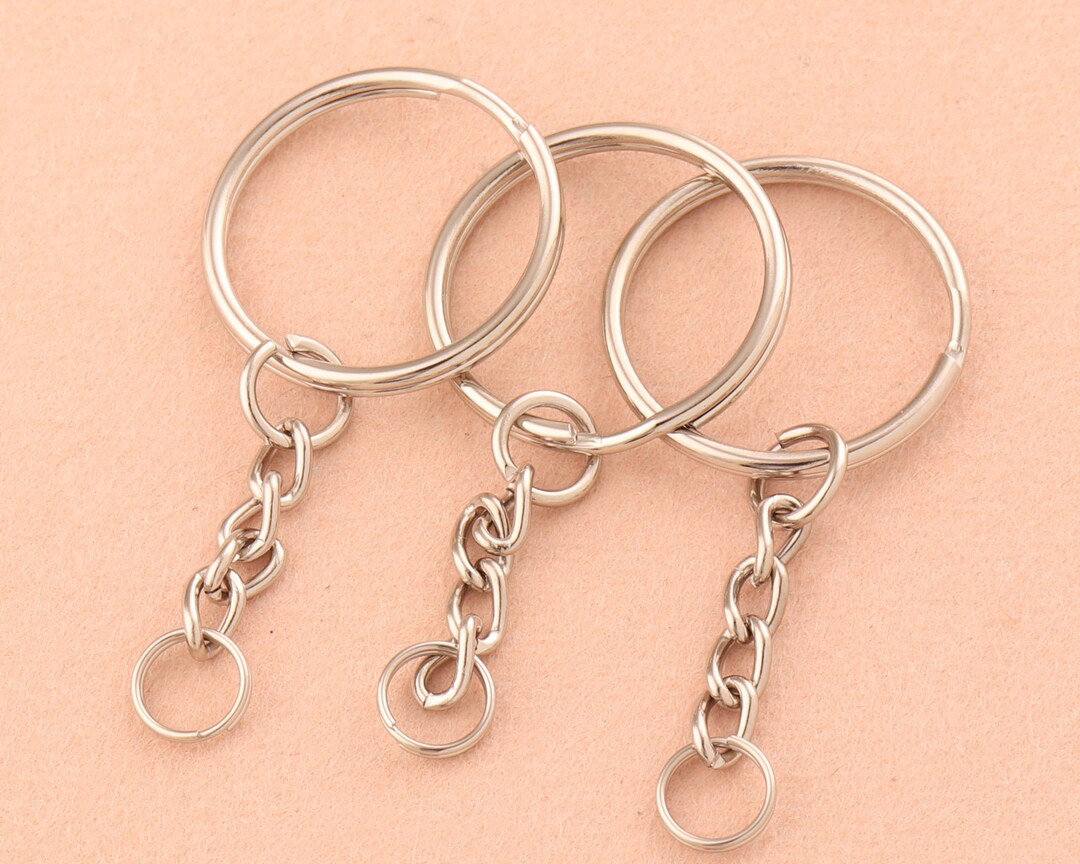 22mm Silver Round Split Key Rings Key Chain Clasp Supplies,o Ring Loop ...