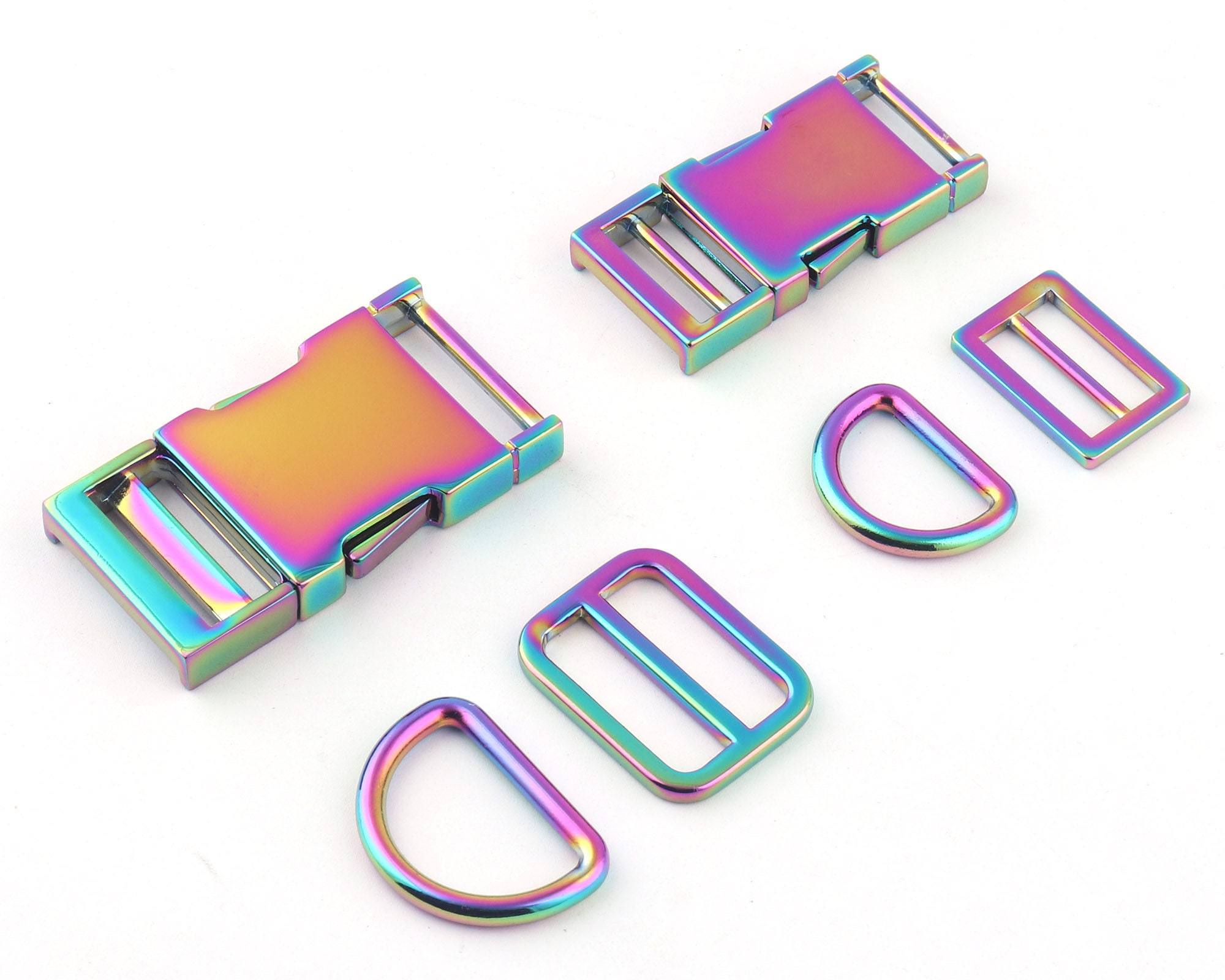 20/25mm Rainbow Metal Side Release Buckledog Collar Hardware | Etsy