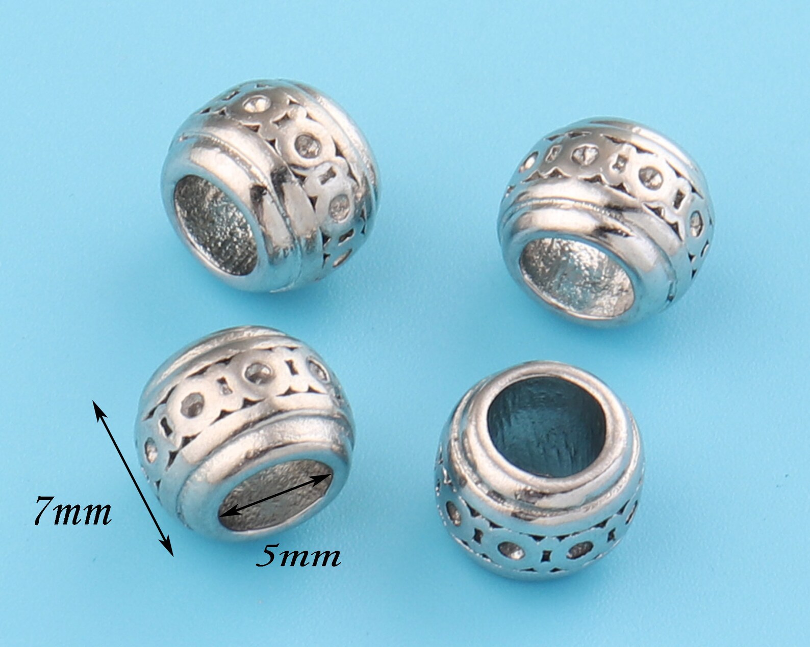 5mm Antique Silver Metal Round Spacer Beadsowl Spacers - Etsy