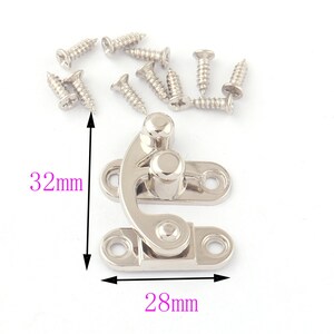 Silver Metal Wooden Box Luggage Lock Hook Box Lock Jewelry Box - Etsy