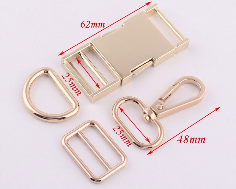 25mm gold metal Release BuckleDog Collar Hardware adjuster | Etsy