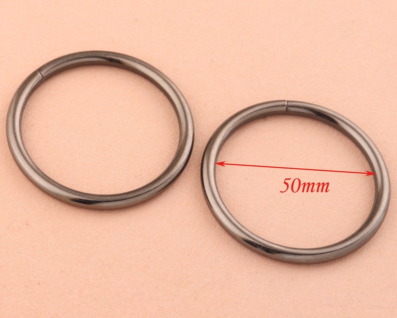 50mm Metal O Rings Welded Metal Loops Gunmetal Round Strap - Etsy