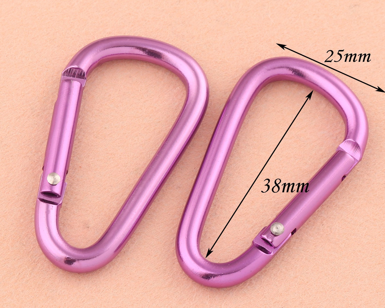 Purple Carabiner D Buckle3825mm Climbing Keychain Clipkey - Etsy