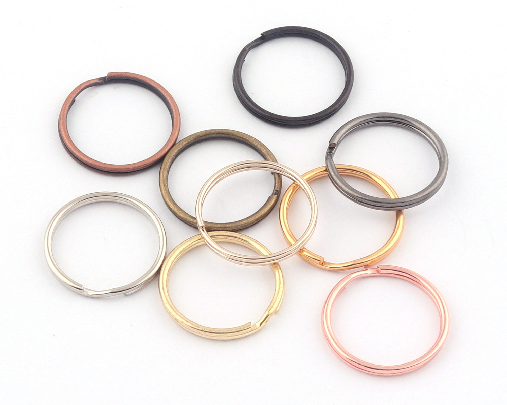 20mm Rose Gold Round Split Key Rings Key Chain Jewelry Charm - Etsy