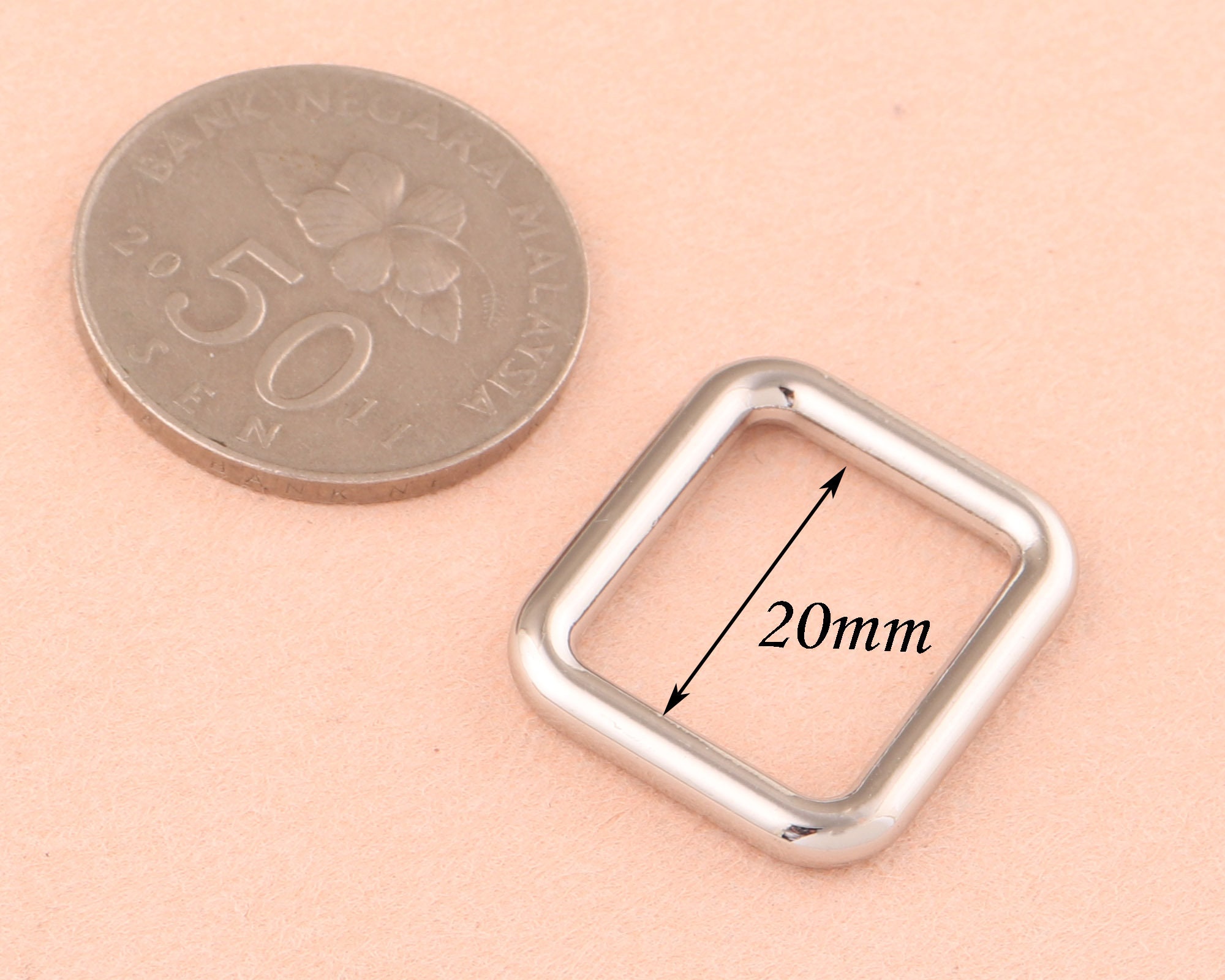 20mm Silver Rectangle Buckle Ring for Bag Belt Loop - Etsy