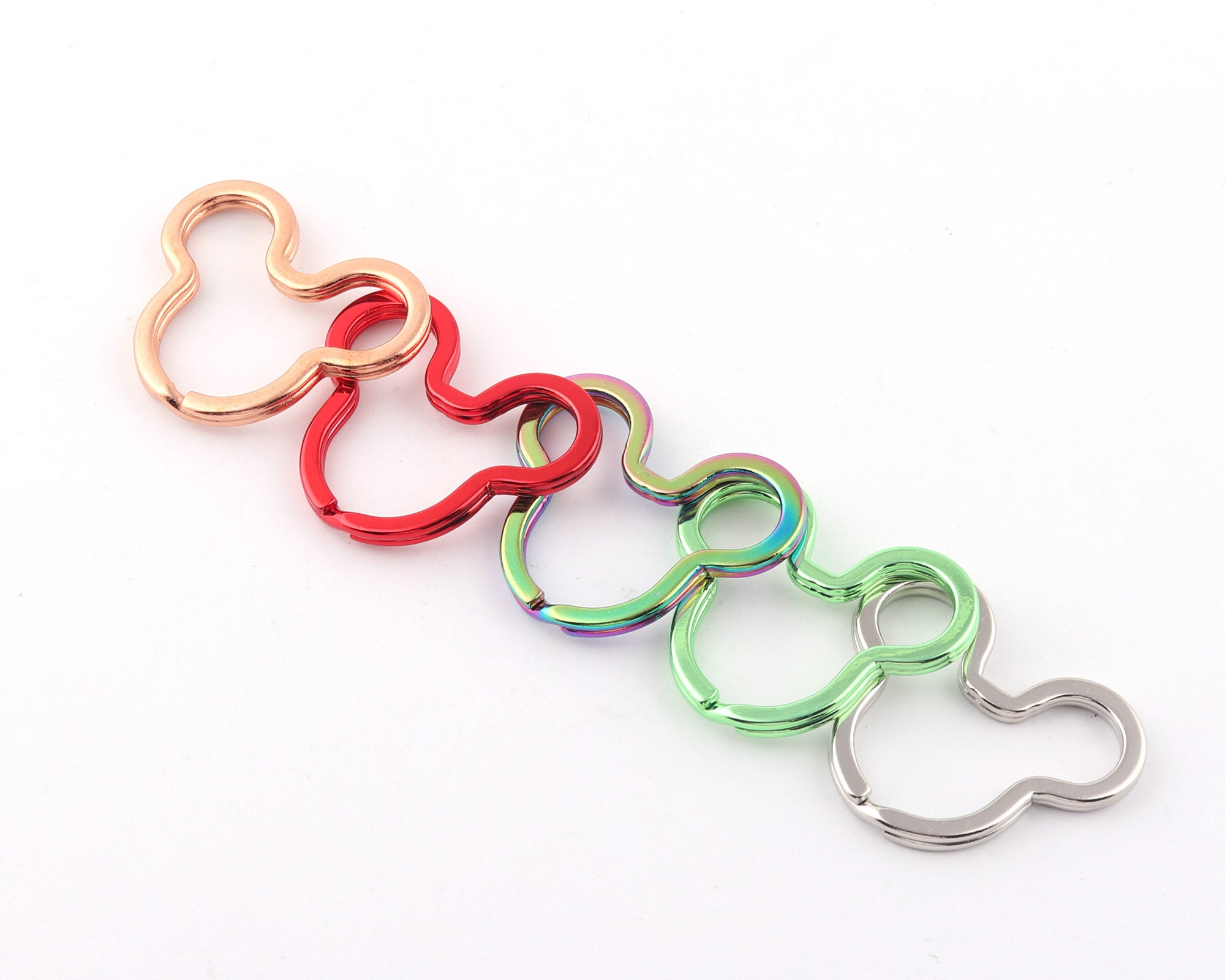 Rainbow Mickey Mouse Split Key Rings Key Chain Suppliesjump | Etsy