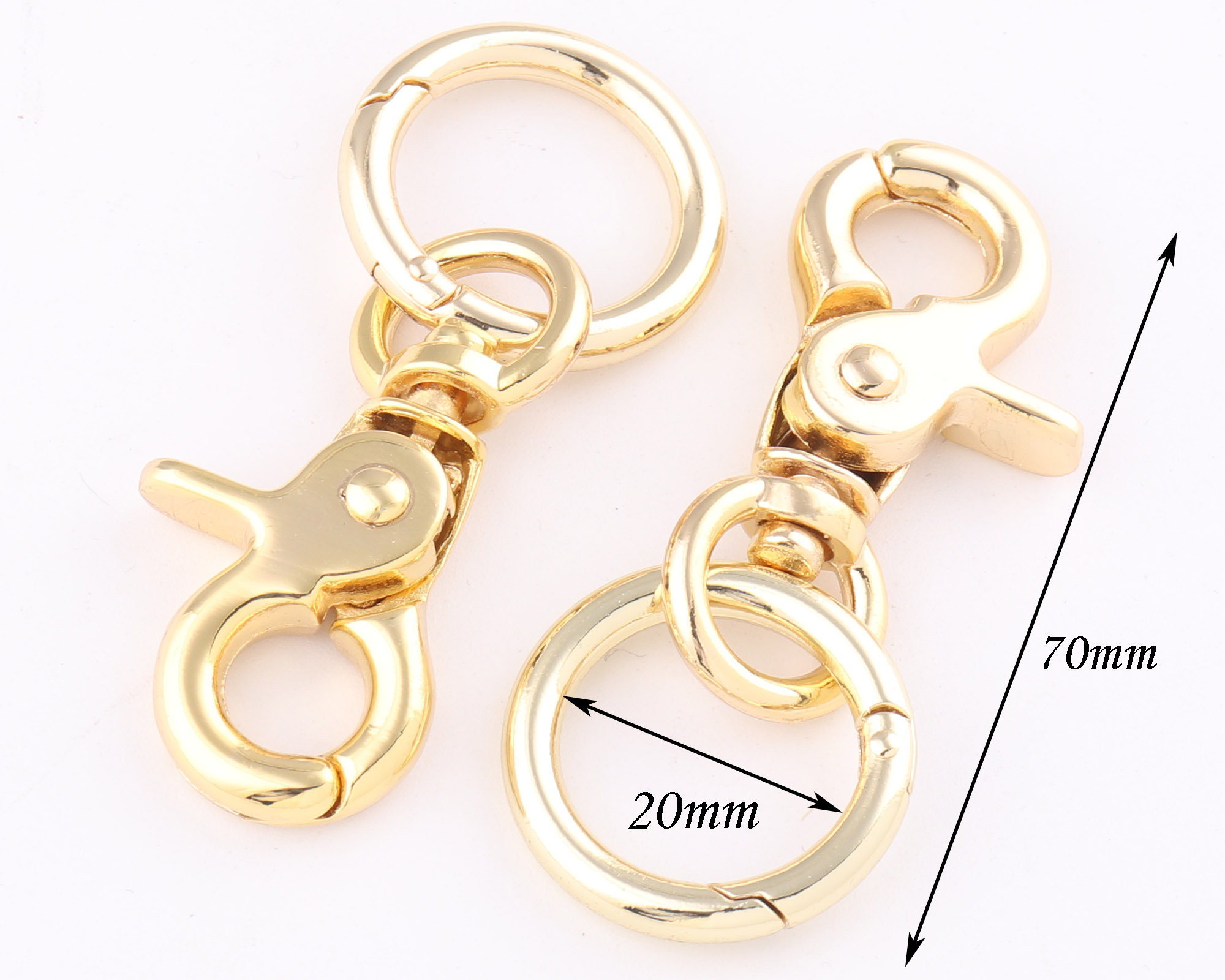 Gold swivel clasps with spring ring7020mm purse hardware bag | Etsy