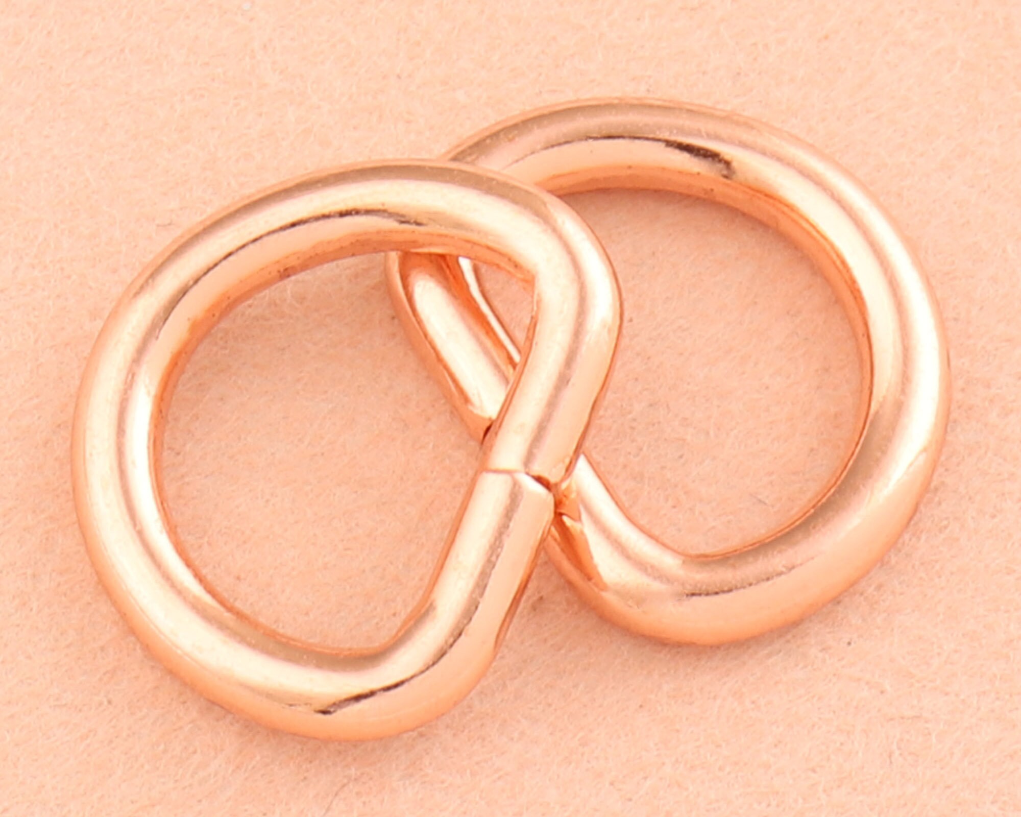 14mm Rose Gold D Ring Slide Adjustable Buckles Loopmetal D - Etsy