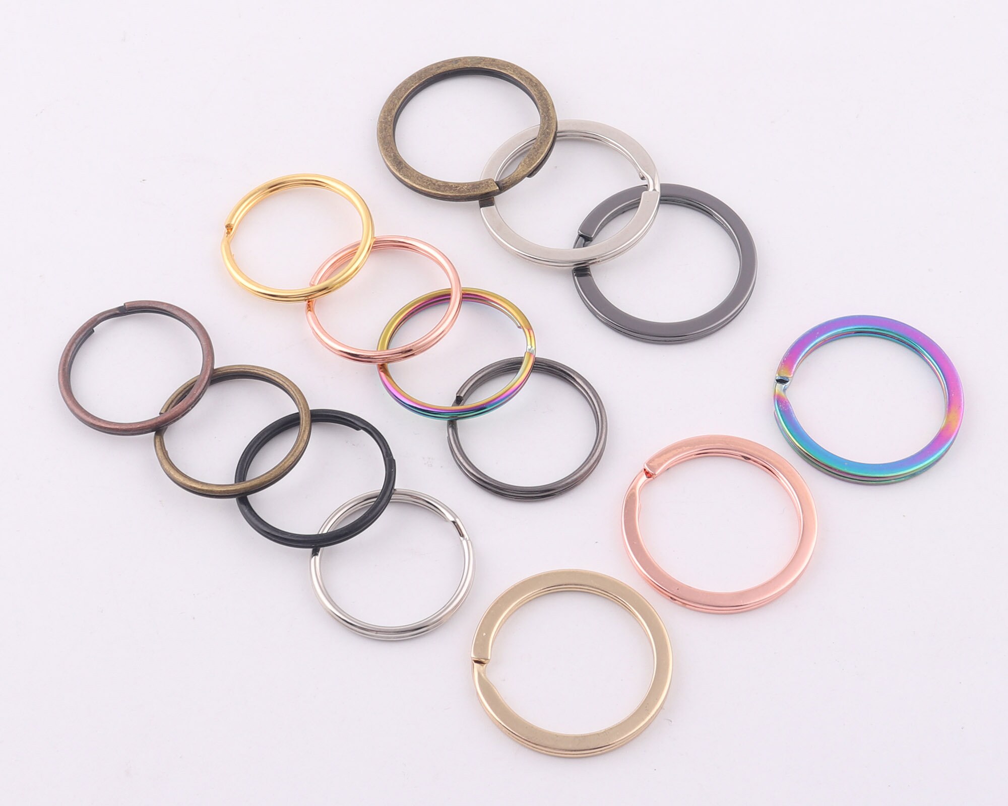 Rainbow Round Split Key Rings Key Chain Charm Clasp - Etsy