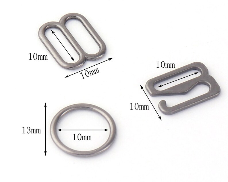 10mm Gunmetal Metal Mini Swimsuit Bra Strap G Hooks - Etsy