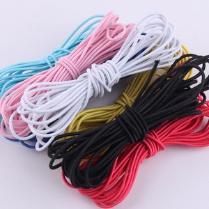 1.5mm White Flat Elastic Cord for Face Mask Stretch Cord Elastic Band ...