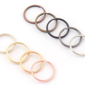 20mm Rose Gold Round Split Key Rings Key Chain Jewelry Charm Clasp ...