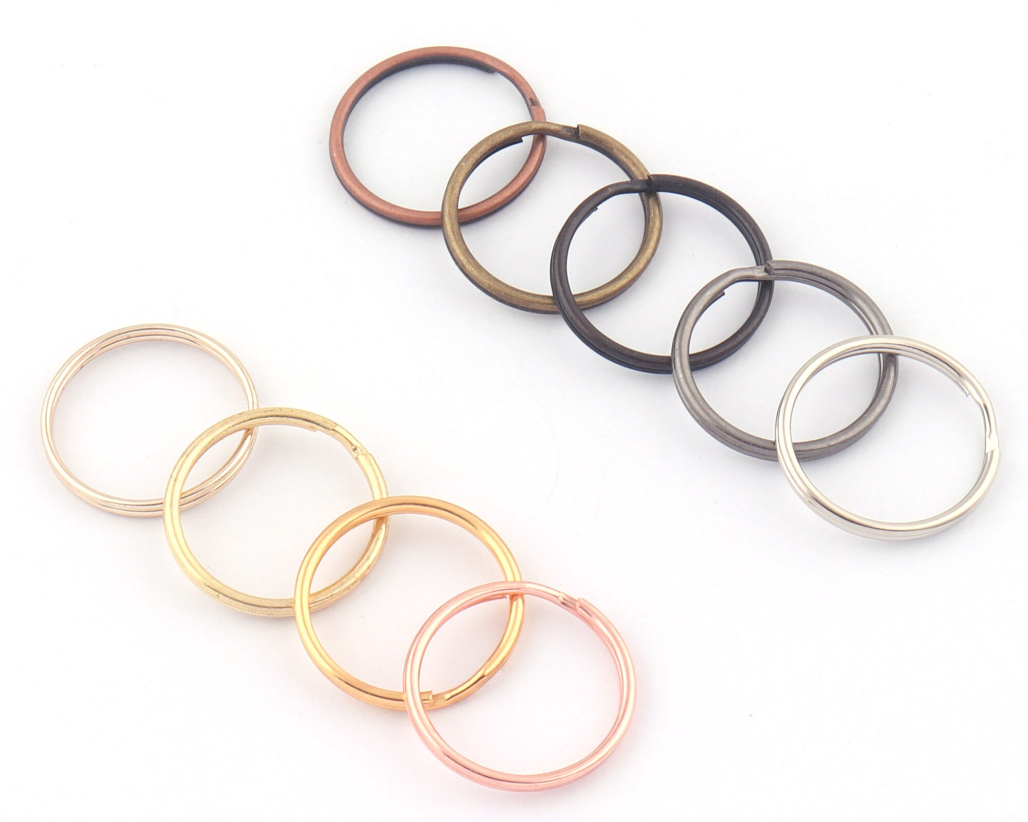 20mm Rose Gold Round Split Key Rings Key Chain Jewelry Charm - Etsy