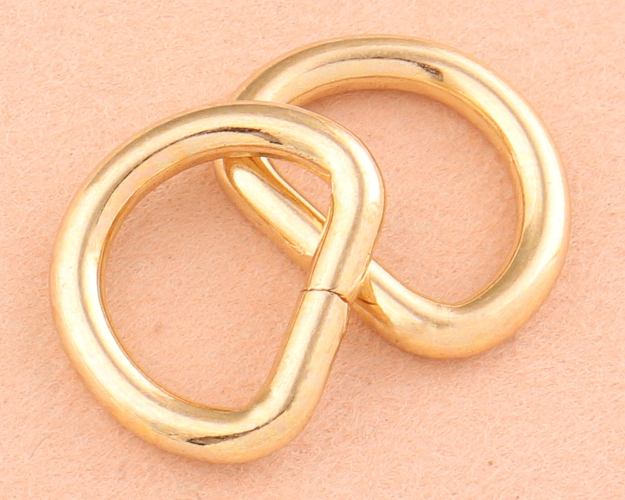 14mm rose gold D Ring slide adjustable buckles LoopMetal D | Etsy