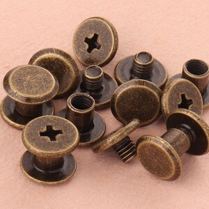 910mm Bronze Screw Rivets Metal Button Screw Back Studs Screw Studs for ...