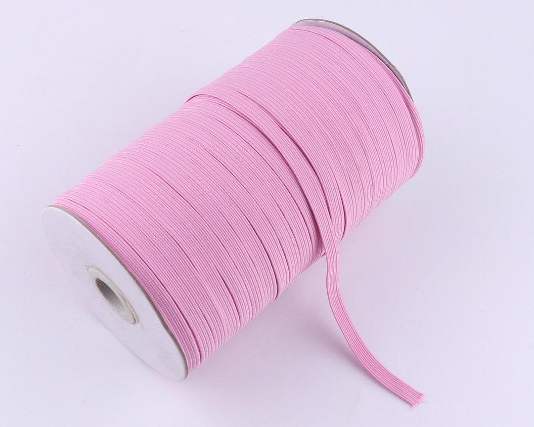 6mm1/4 Pink Flat Elastic Cord for Face Mask Stretch Cord Elastic Band ...