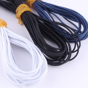 1mm Whit Round Elastic Cord for Face Mask Stretch Cord Elastic Band ...
